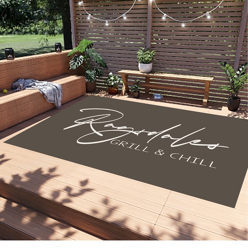 Personalized Outdoor Area Rug: Custom Porch & Poolside Decor - Etsy