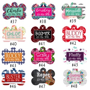 Pet ID Tag-new Large Pet Tag, 2"x 1.25"bone Tag. Personalized Dog, Pet ...