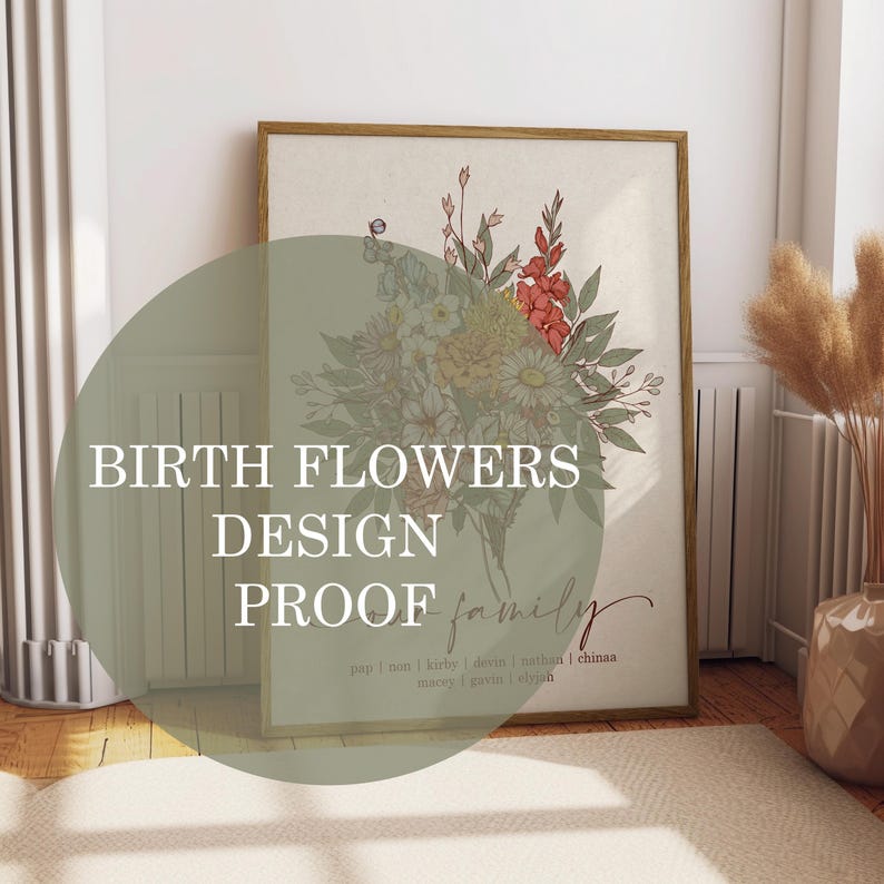 Custom Birth Flowers Design Proof - Etsy