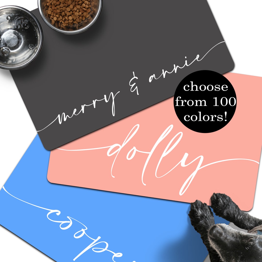 Personalized Dog Food Mat, Personalized Cat Food Mat, Personalized Pet ...