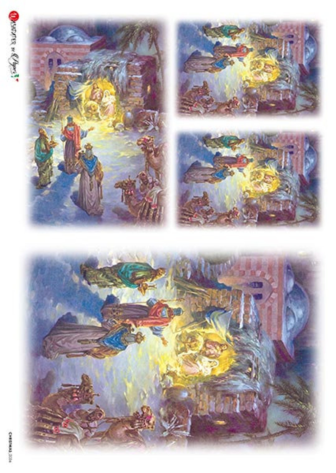 Nativity Scene Rice Paper | Three Wise Men, Christmas Decoupage - Etsy