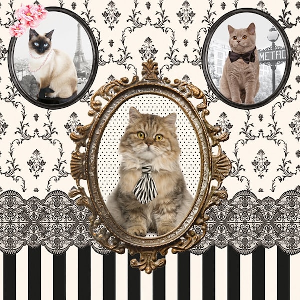 Decoupage Cat - Etsy