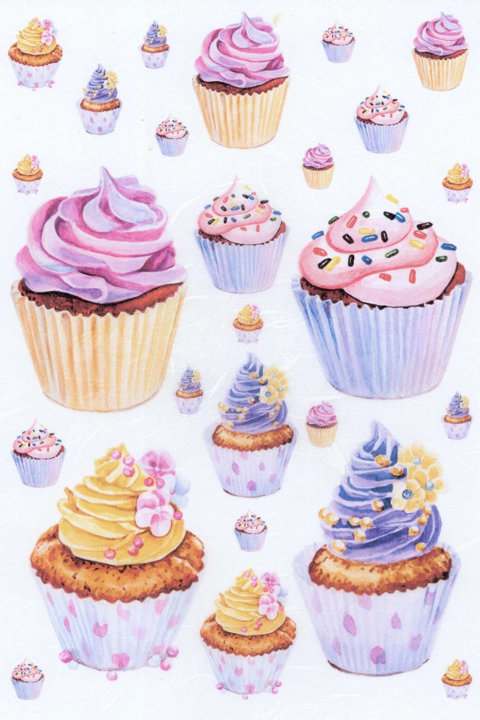 Rice paper for Decoupage l Cup cakes cherry top rice paper l | Etsy