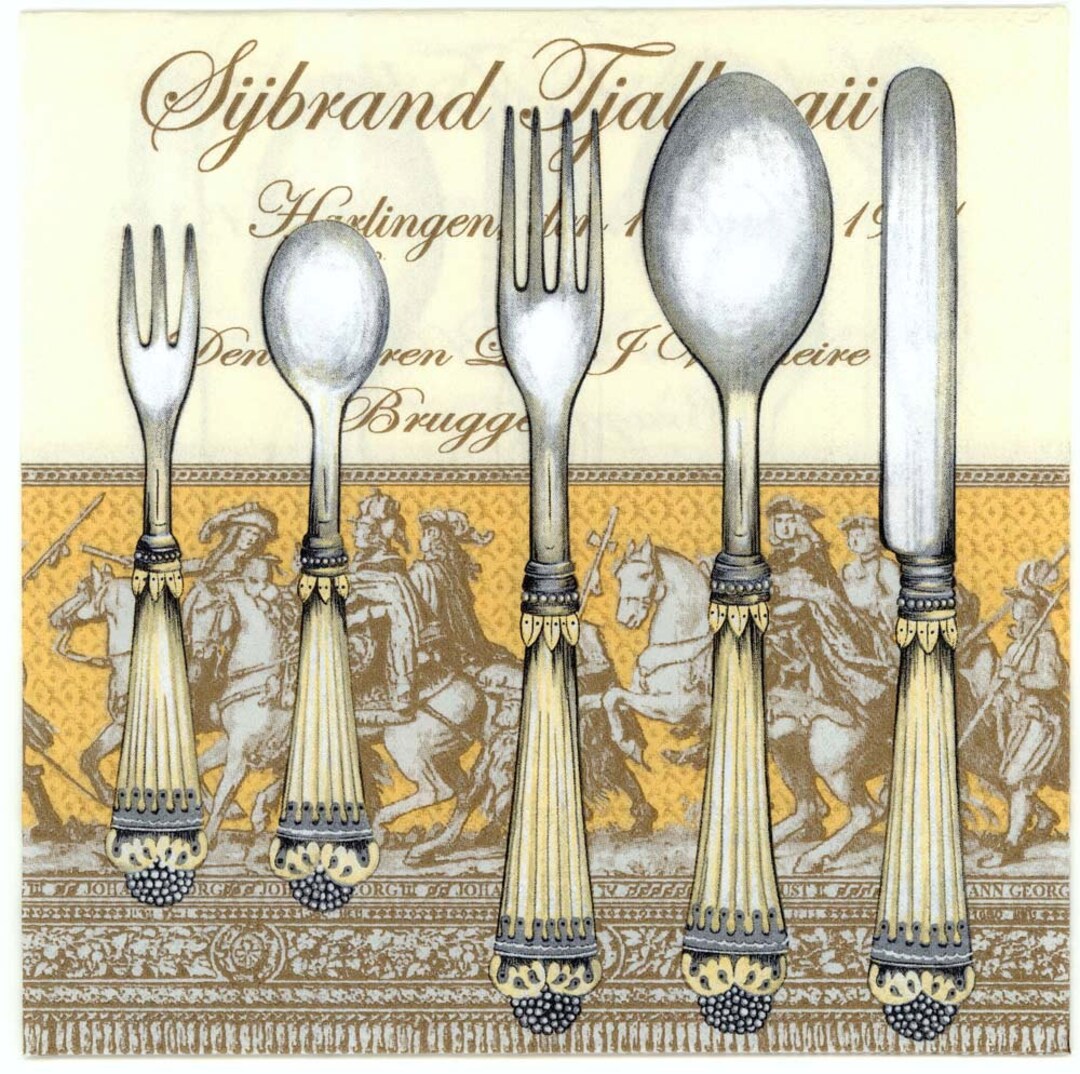 Decoupage Napkins | Silverware Forks Knives Spoons | Party Napkins ...