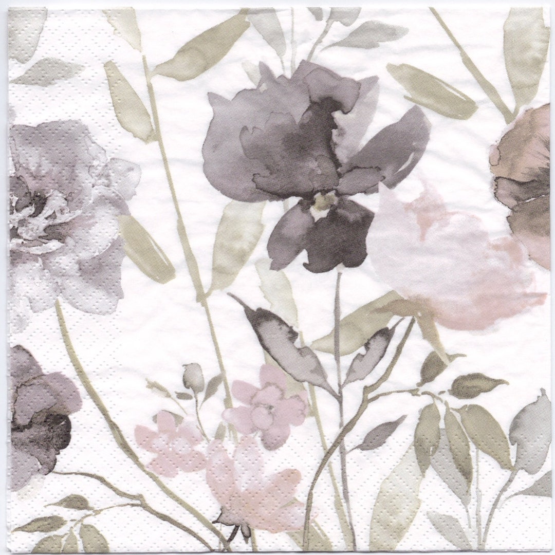 Decoupage Napkins | Violets in Watercolor | Floral Napkins | Violet ...