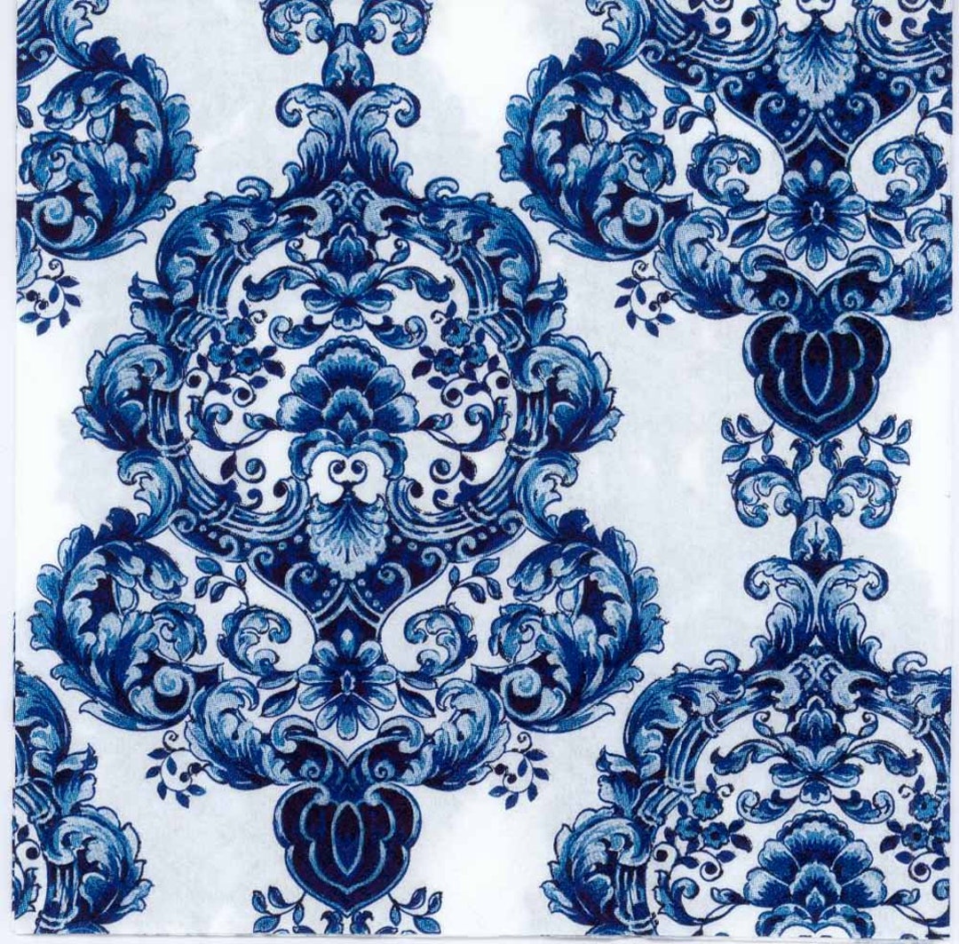 Blue Porcelain Decoupage Napkins: Victorian Paper Napkins, Set of 4 - Etsy