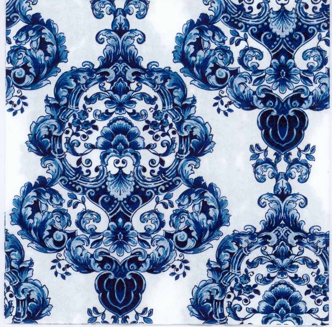4 Decoupage Napkins Blue Porcelain Pattern Blue Napkins - Etsy