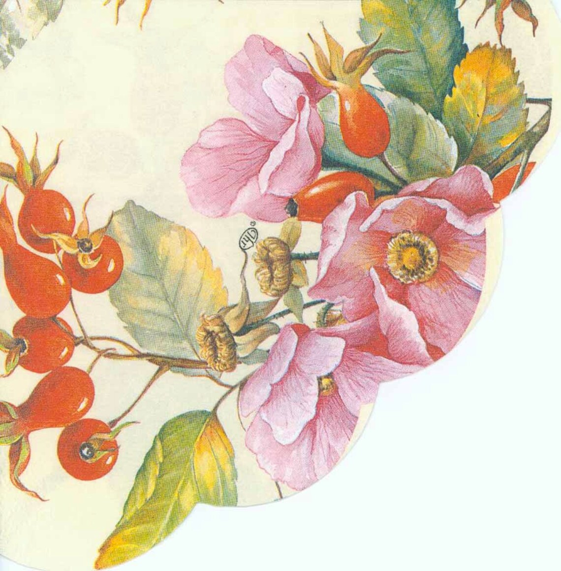 Wild Rose Paper Napkins: Round Floral Decoupage Napkins (set of 4) - Etsy