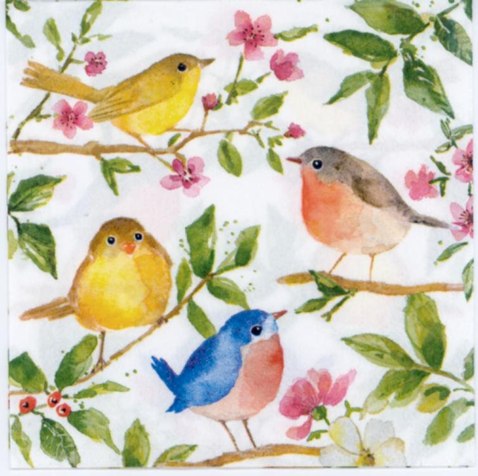 4 Decoupage Napkins Song Birds Bird Napkins Birds in the | Etsy