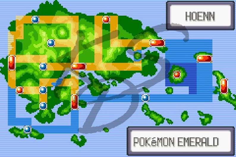 Hoenn Region Map Cross Stitch Pattern - Etsy