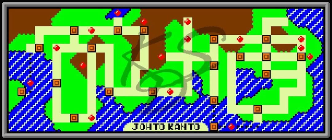 Johto & Kanto Full Map 2nd Generation Cross Stitch Pattern - Etsy
