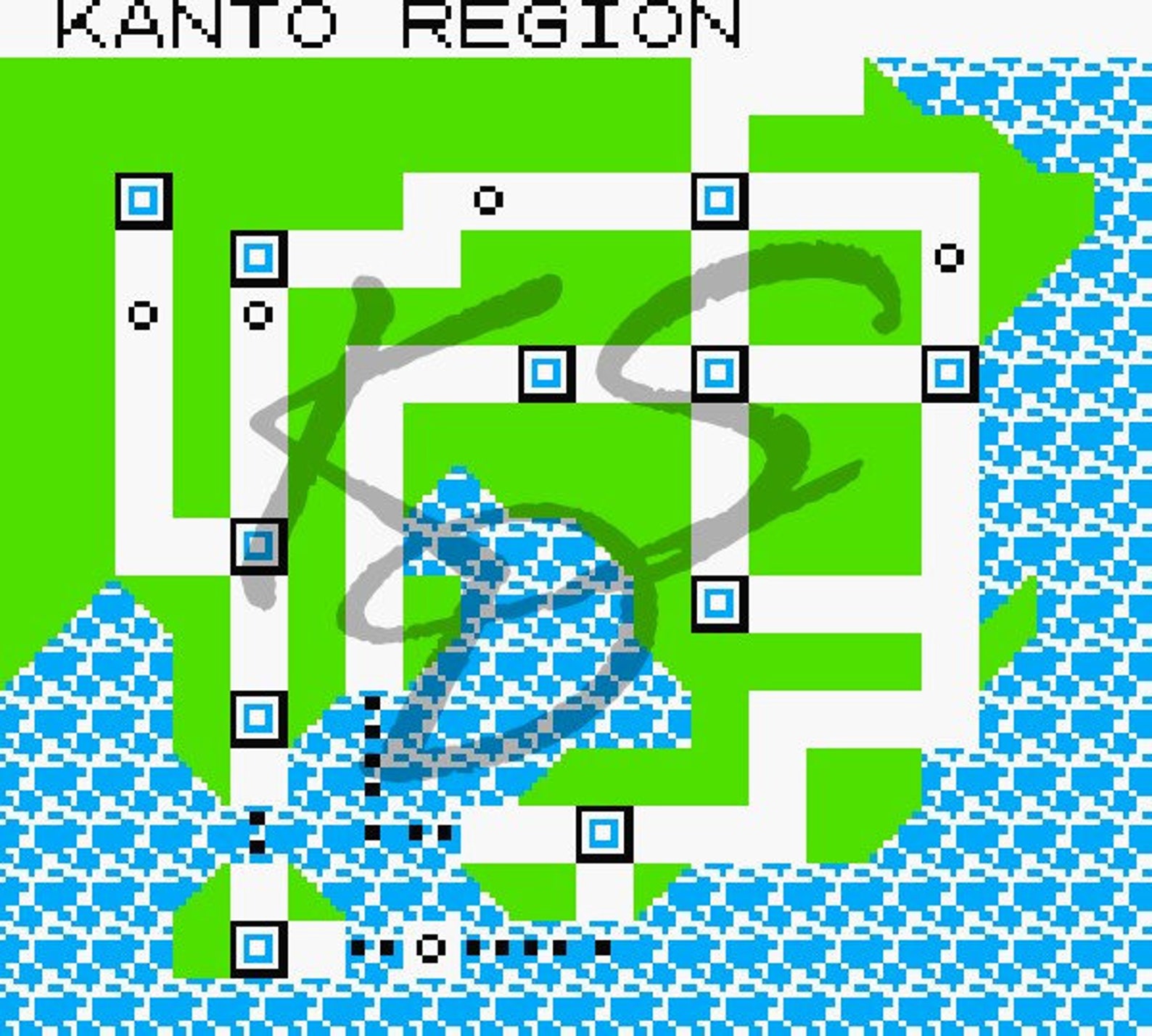 Kanto Map 1st Generation (Y) Cross Stitch Pattern - Etsy