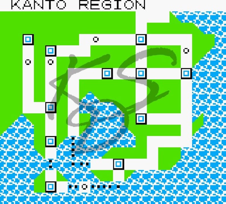 Kanto Map 1st Generation (Y) Cross Stitch Pattern - Etsy