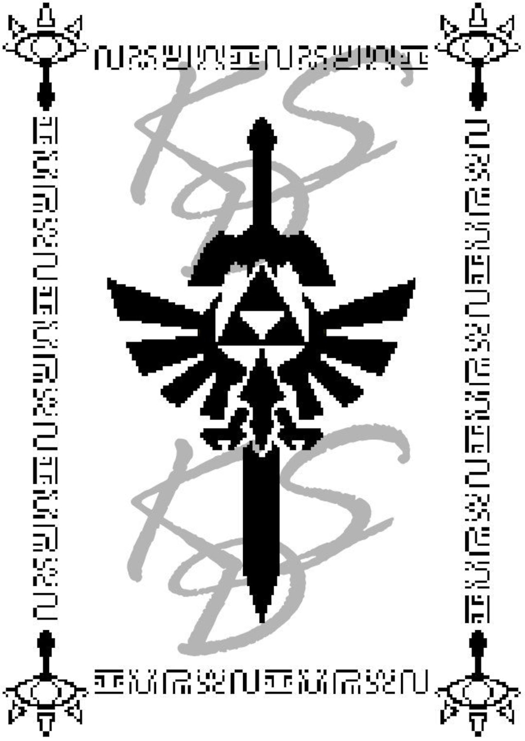 Legend of Zelda Tribal Symbol Cross Stitch Pattern - Etsy