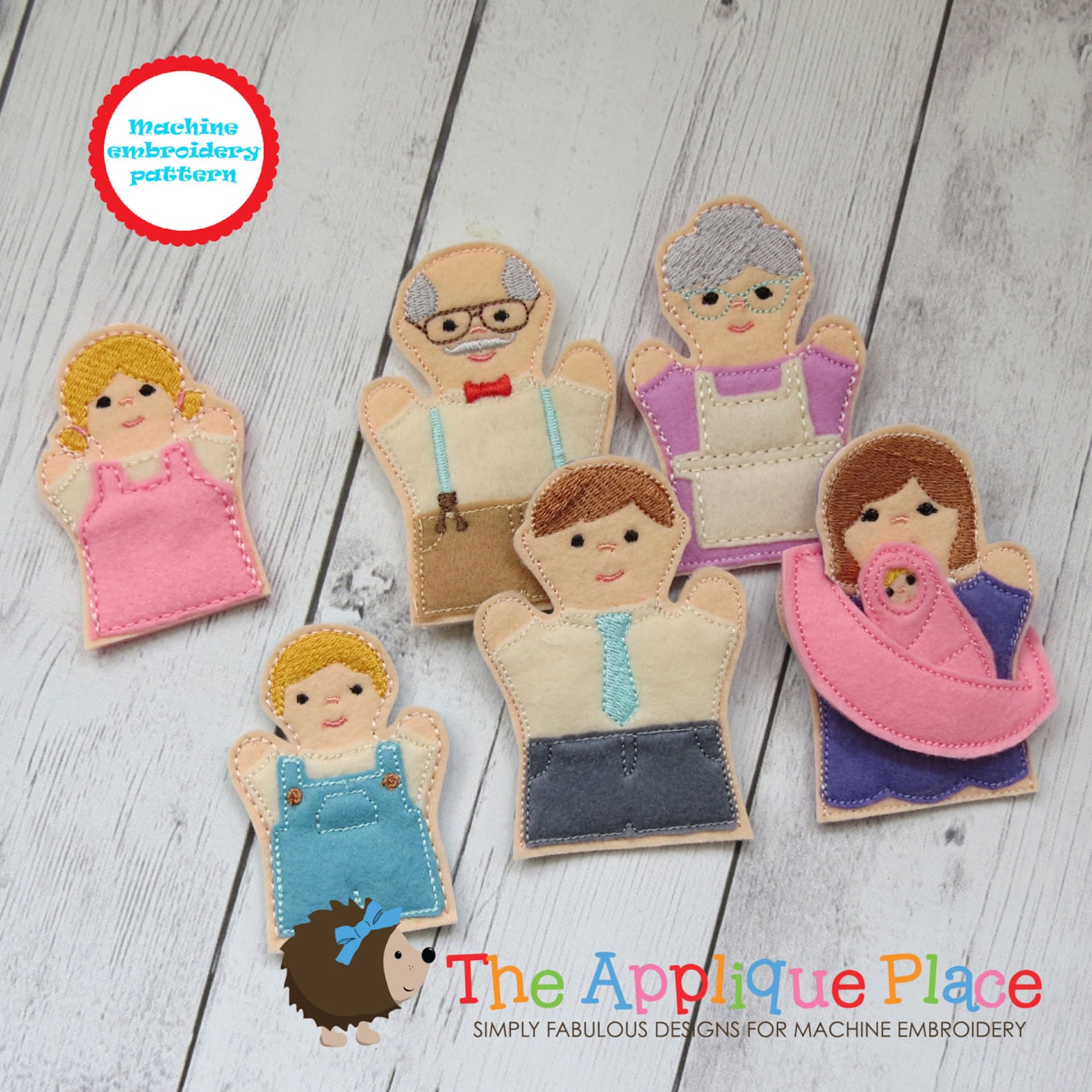 Finger Puppets Embroidery Design Family Finger Puppets in | Etsy