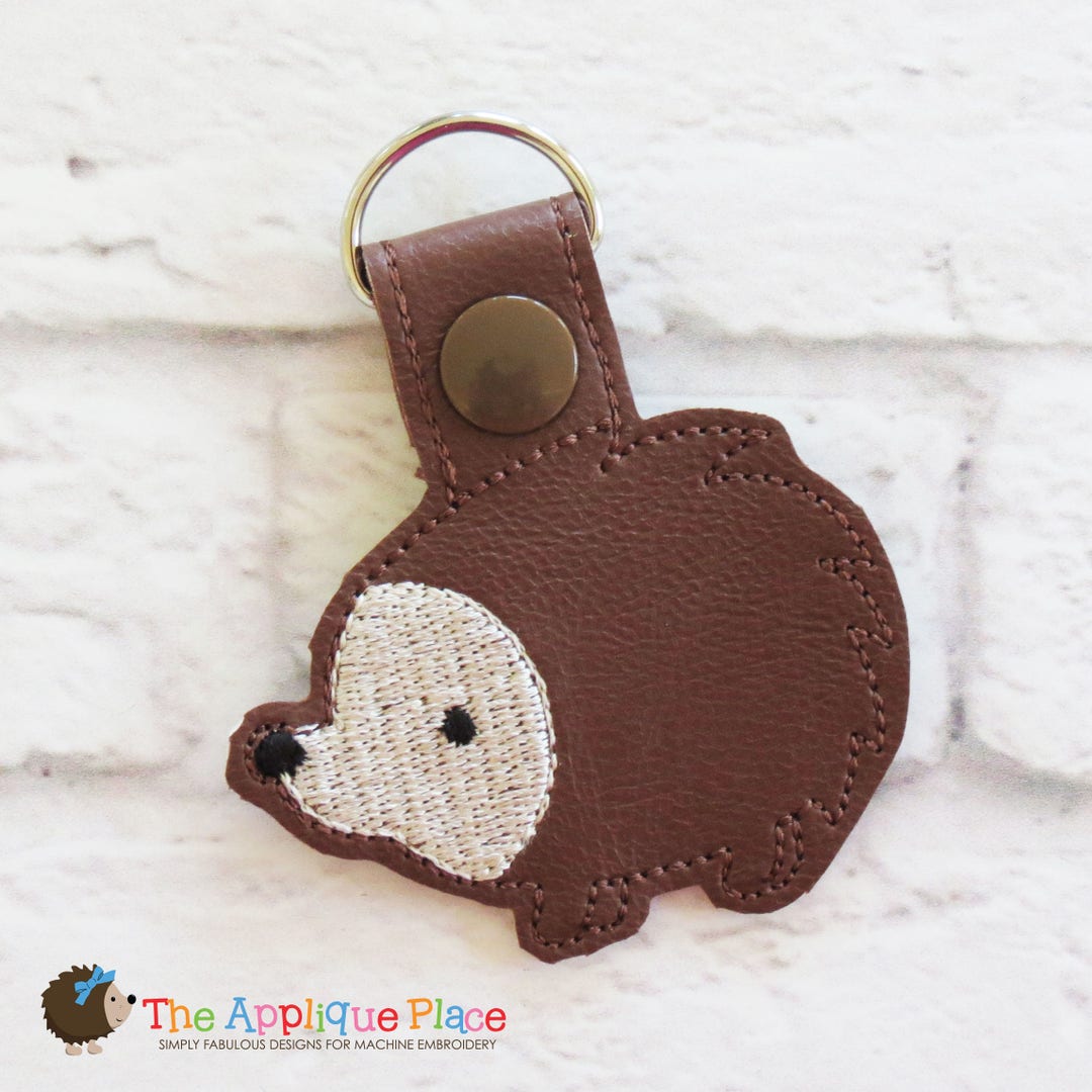 Key Fob Embroidery Design - Hedgehog - Embroidery PATTERN Digital File ...