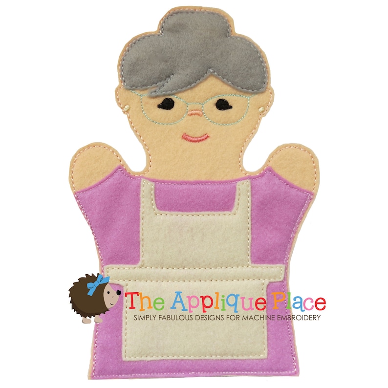 Grandmother Hand and Finger Puppet in the Hoop Machine | Etsy