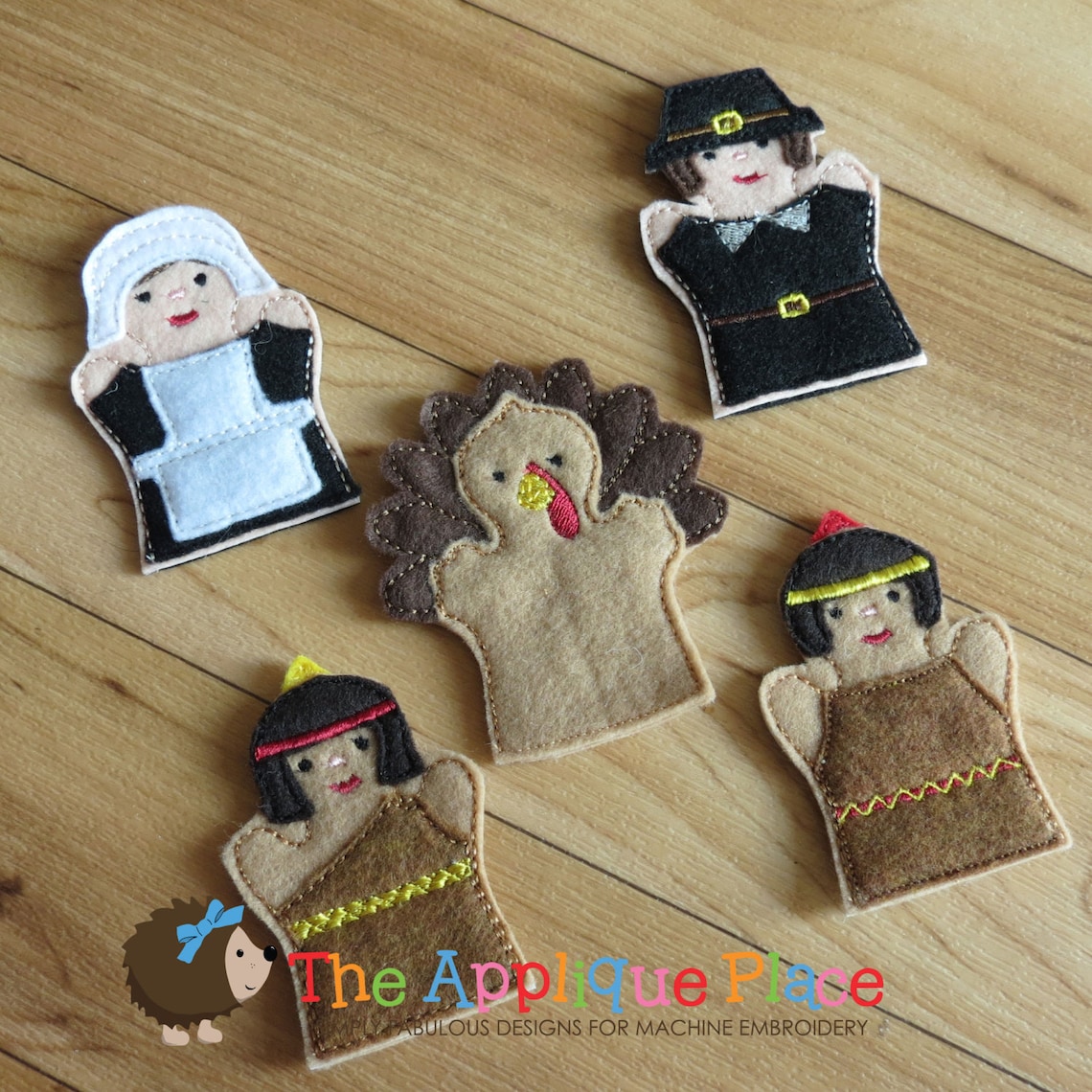 Finger Puppets Embroidery Design - Thanksgiving Finger Puppets - in the ...