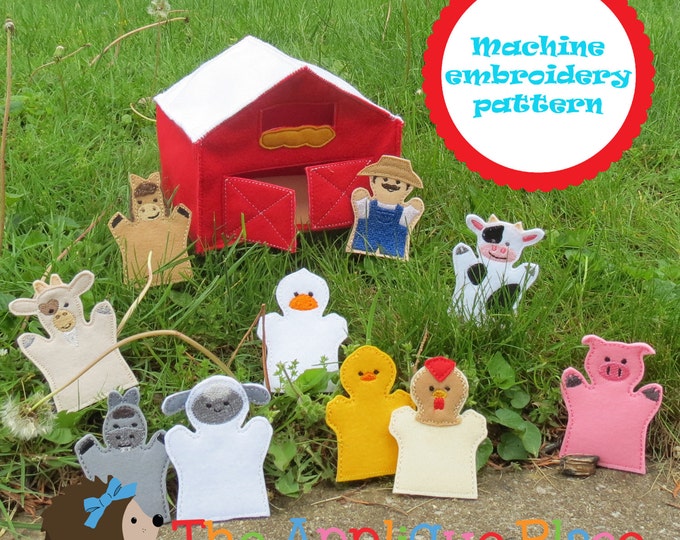 ITH Farm Animals Finger Puppets Machine Embroidery Design 4x4 Hoop ...