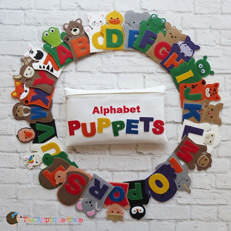 Finger Puppets Embroidery Design - Alphabet Finger Puppets - in the ...