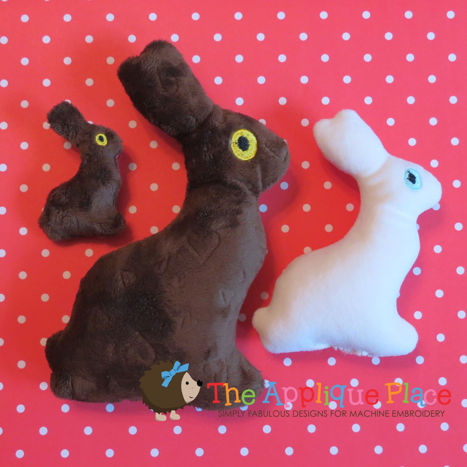 Chocolate Bunny Embroidery PATTERN * Softie Stuffie Plushie * in the ...