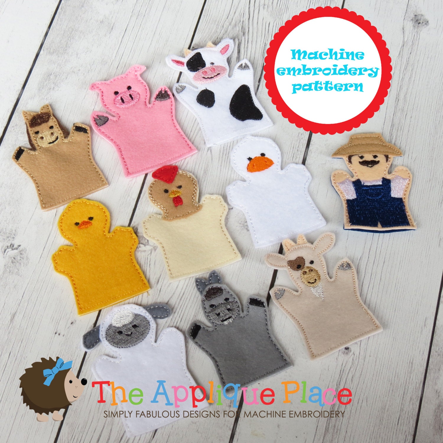 Finger Puppets Embroidery Design - Farm Finger Puppets - in the Hoop ...