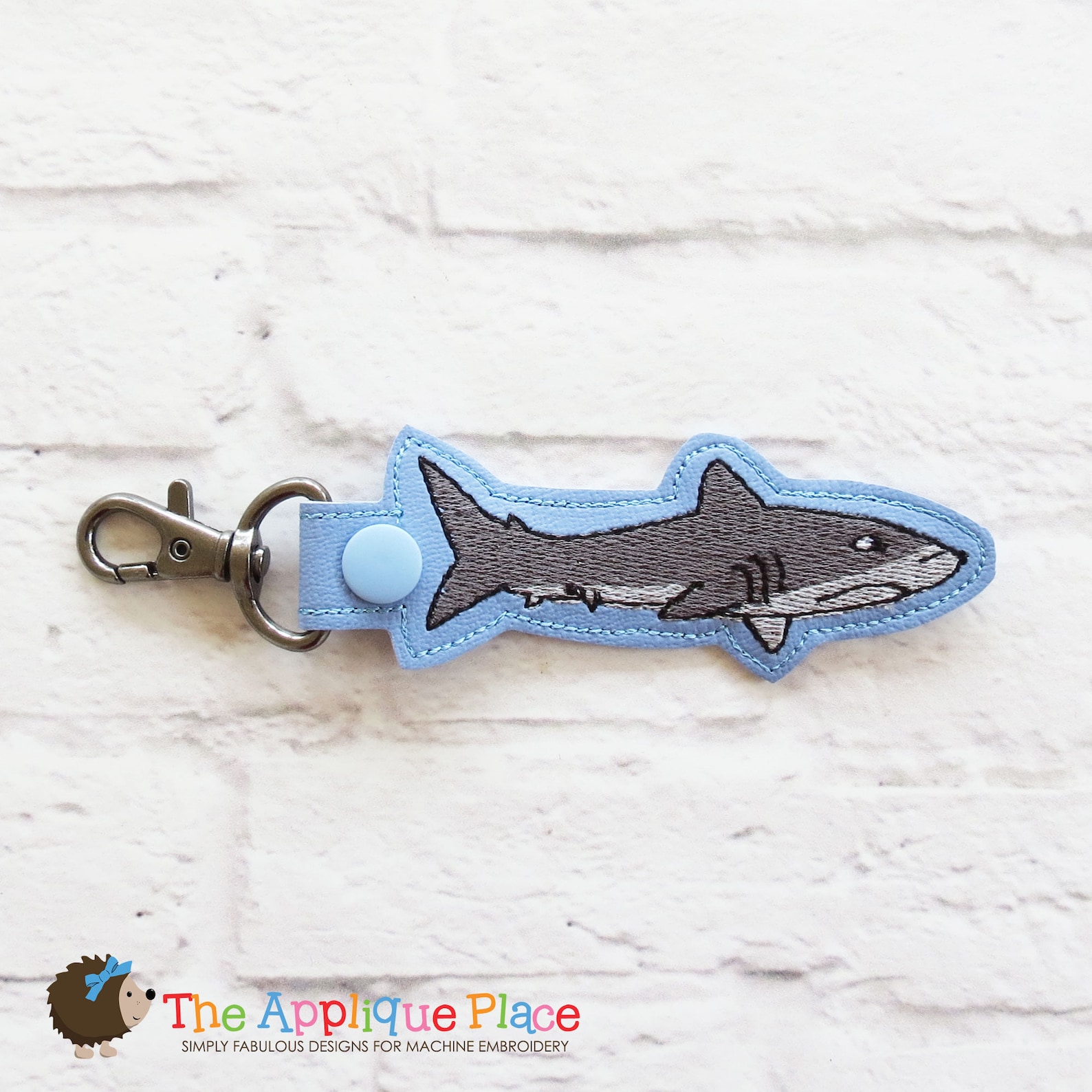 Key Fob Embroidery Design Shark Snap Tab Embroidery - Etsy