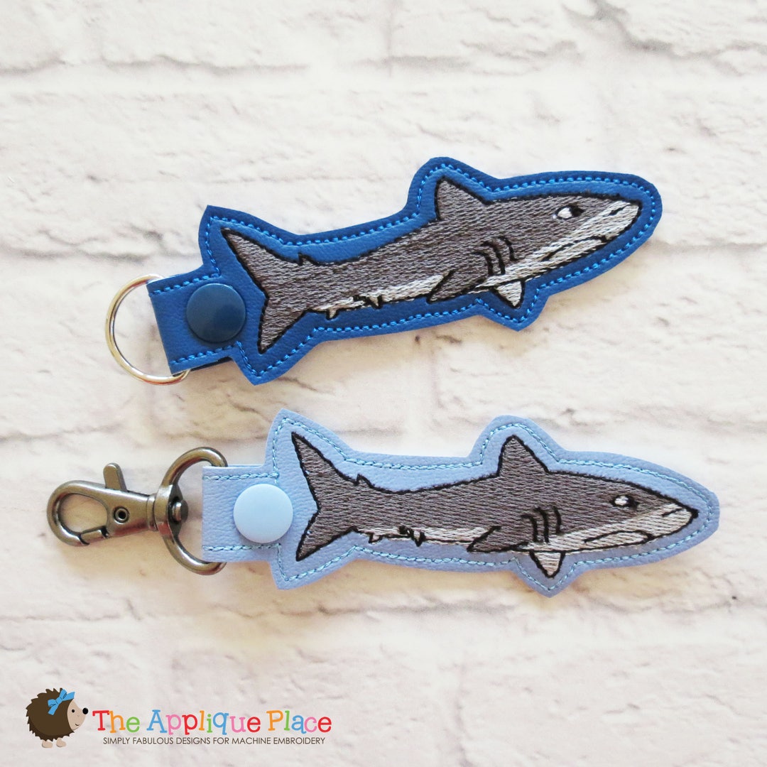 Key Fob Embroidery Design Shark Snap Tab Embroidery - Etsy