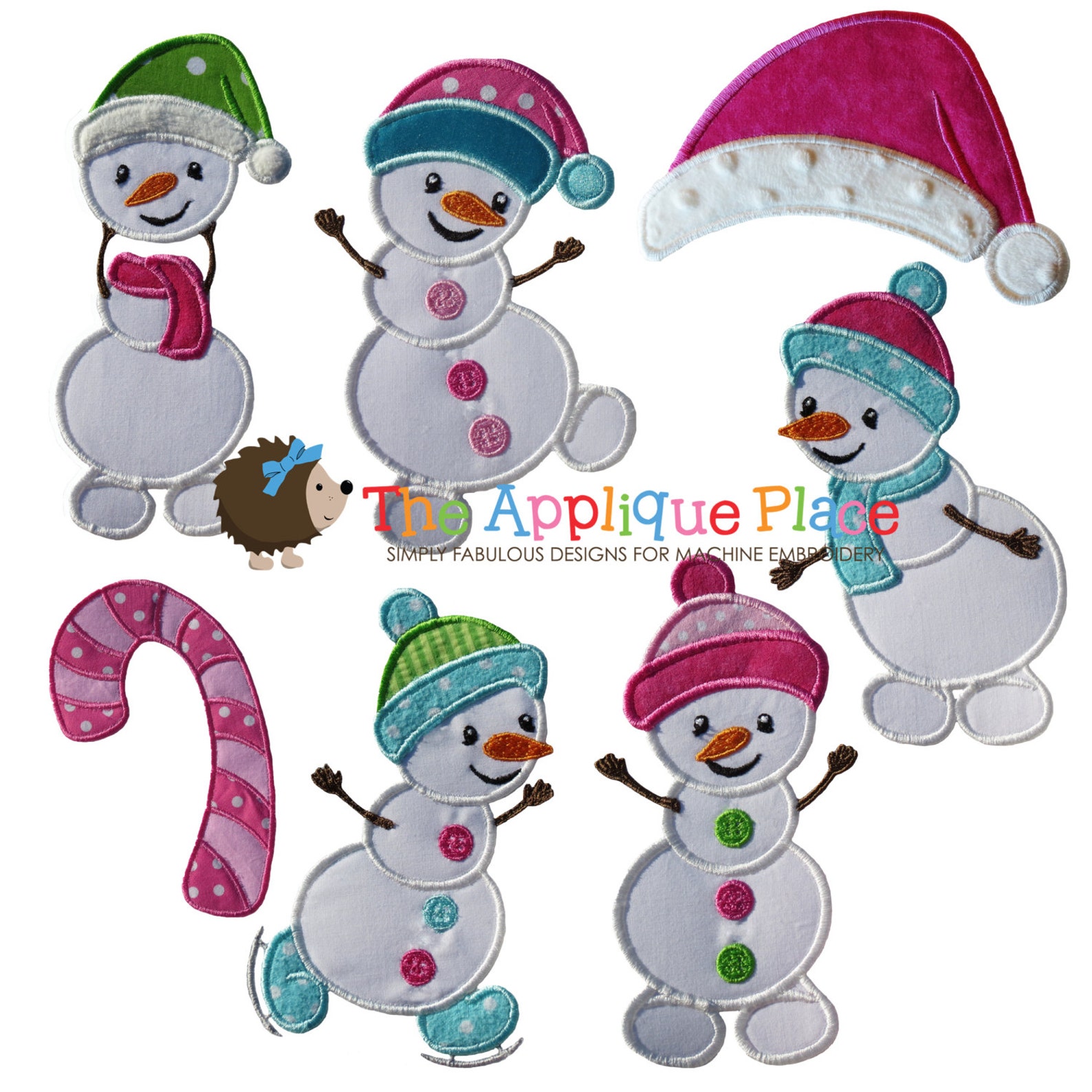 Happy Snowmen Applique Designs Instant Digital Download File | Etsy