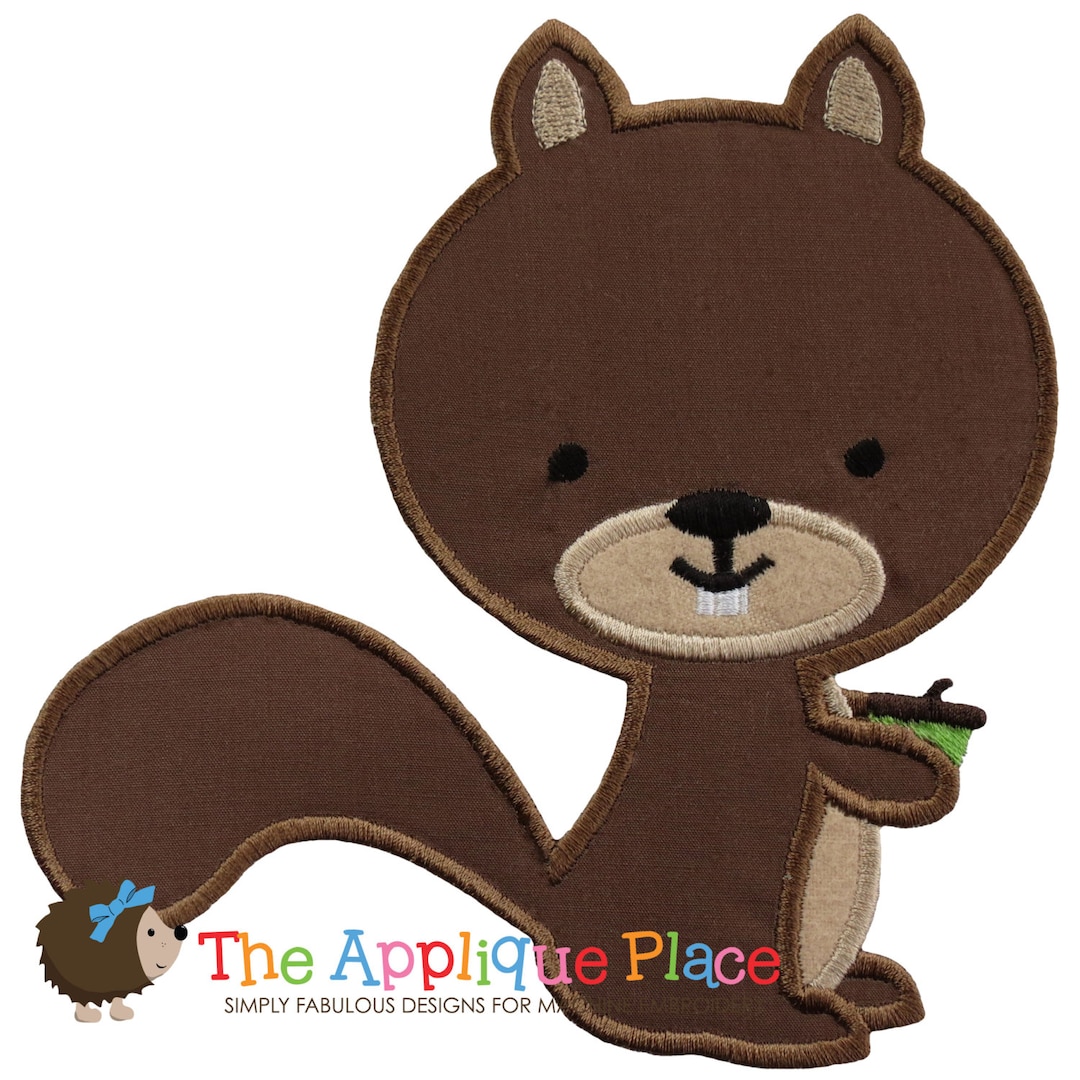 Squirrel Applique Design , Instant Digital Download File for Machine ...