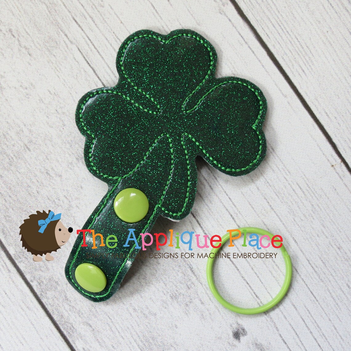 ITH Key Fob Snap Tab Shamrock Machine Embroidery PATTERN | Etsy