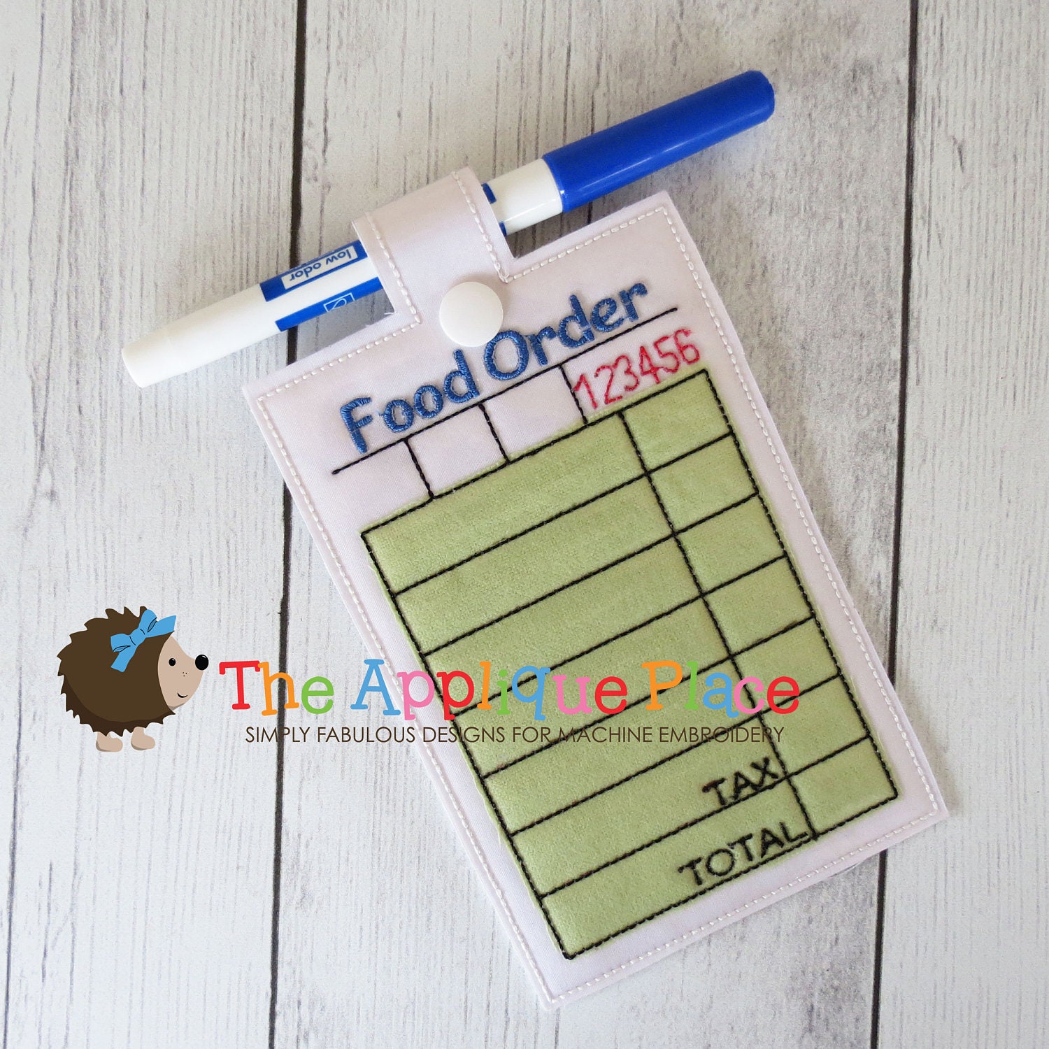 ITH Food Order Pad - Waitress Restaurant Play - Machine Embroidery ...