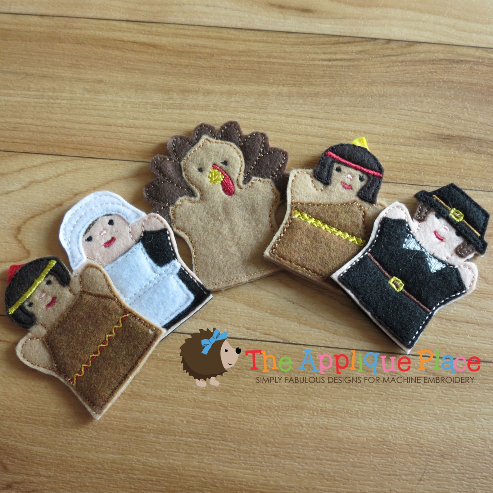Finger Puppets Embroidery Design - Thanksgiving Finger Puppets - in the ...