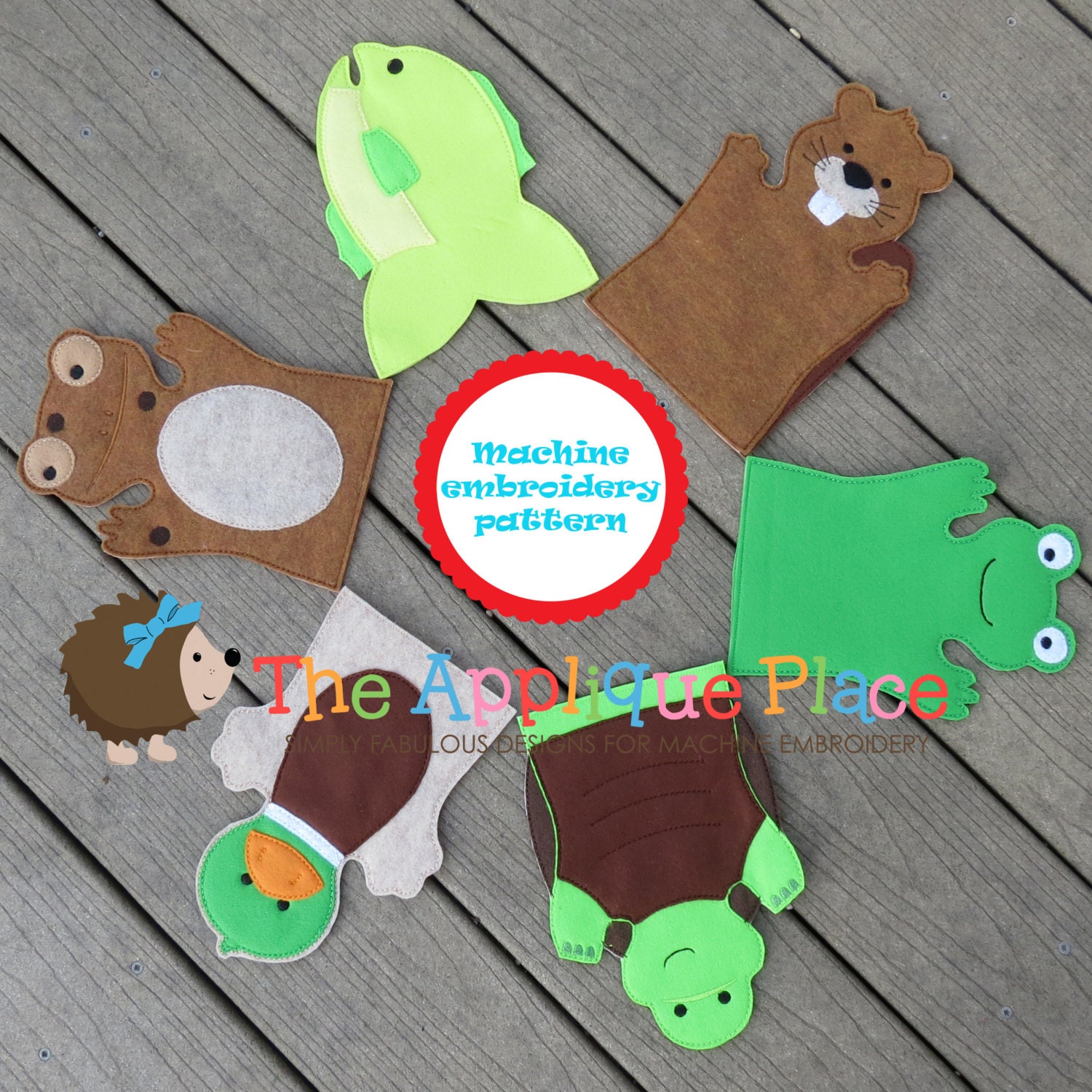 Finger Puppets Embroidery Design - Pond Animal Finger Puppets - in the ...