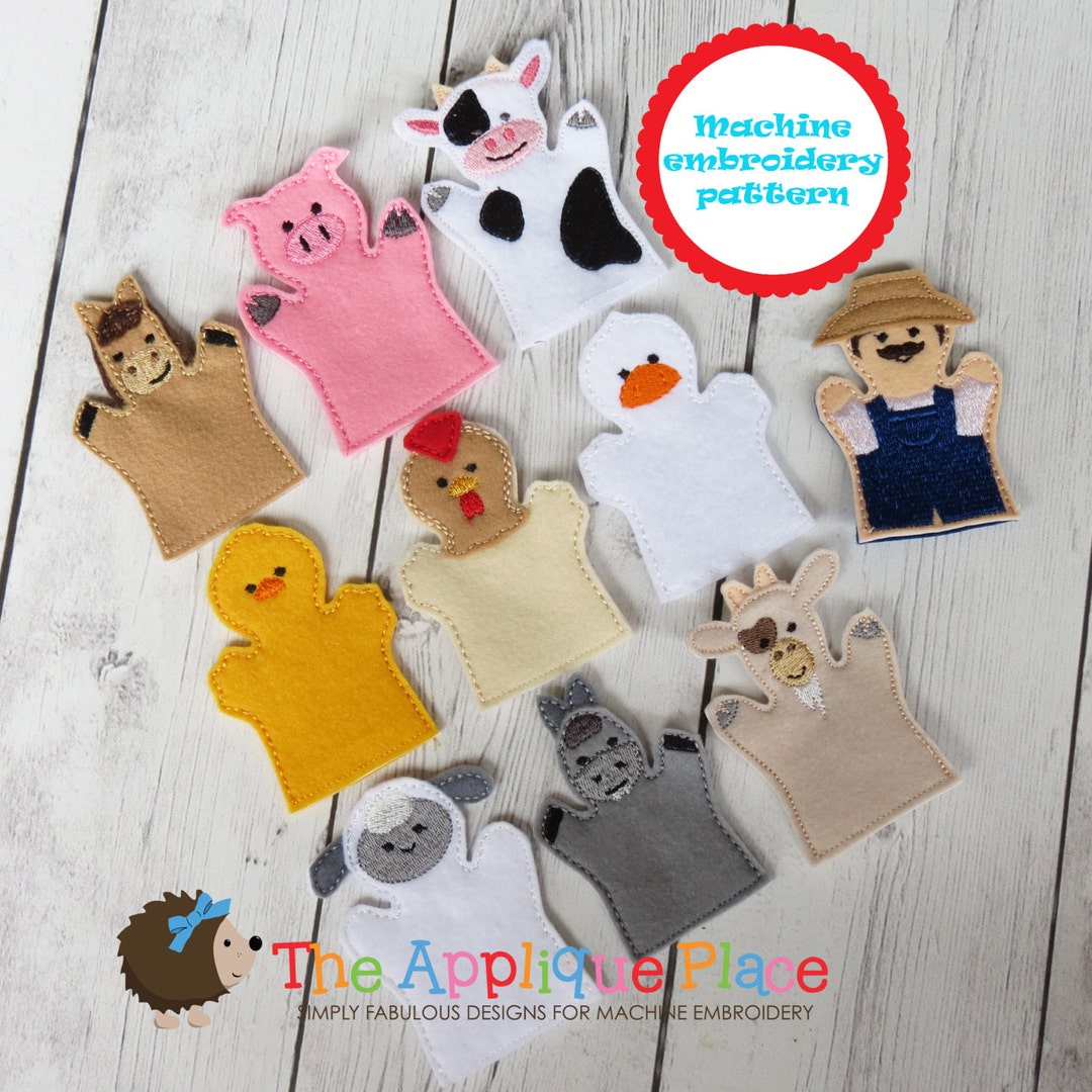 Finger Puppets Embroidery Design - Farm Finger Puppets - in the Hoop ...