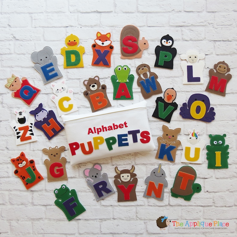 PATTERN Set of 26 Alphabet Hand and Finger Puppets in the Hoop - Etsy UK