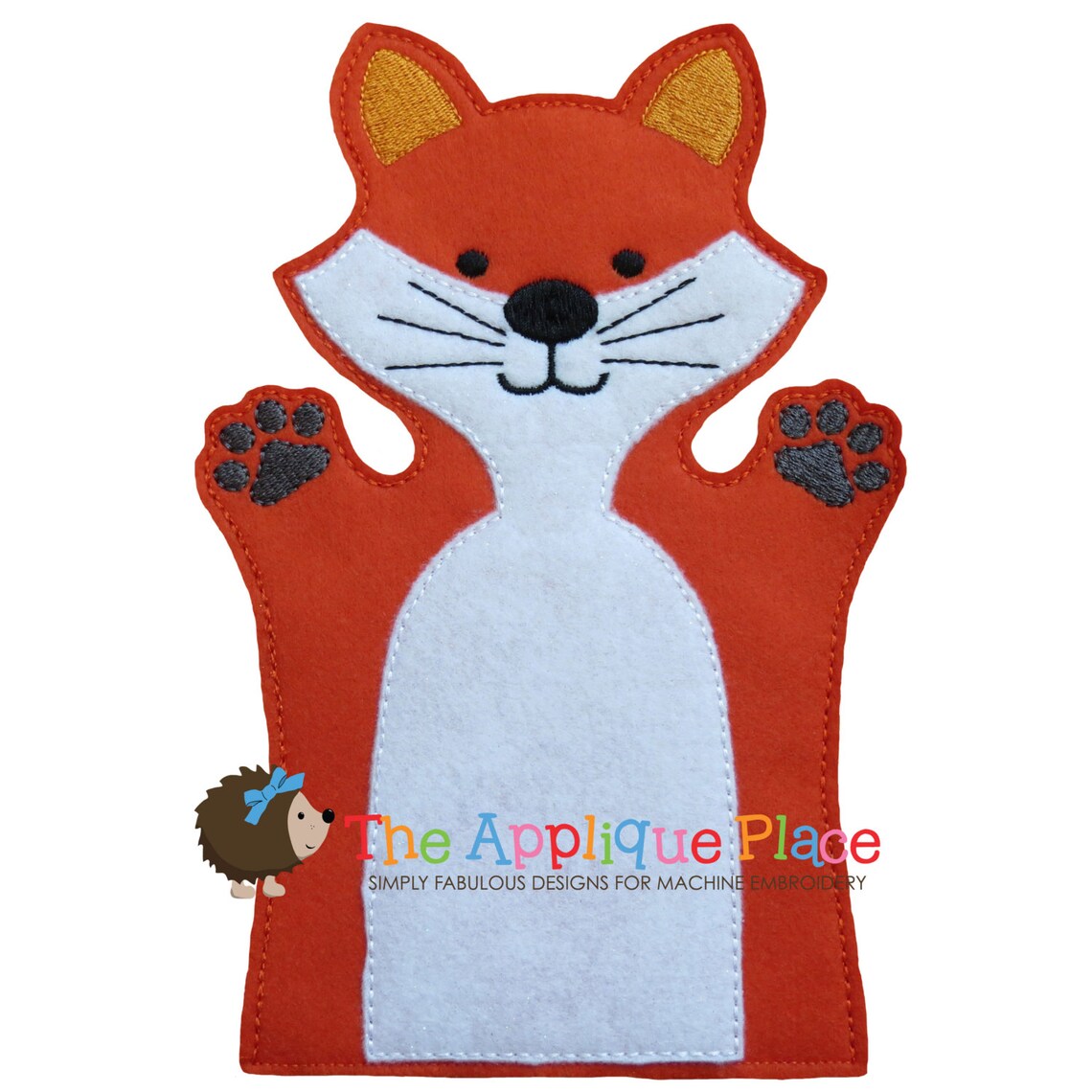 Fox Hand and Finger Puppet in the Hoop Machine Embroidery Applique ...