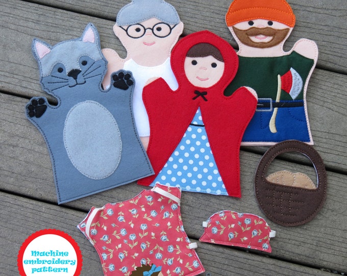 Little Red Hen Finger Puppets in the Hoop Machine Embroidery Design ...