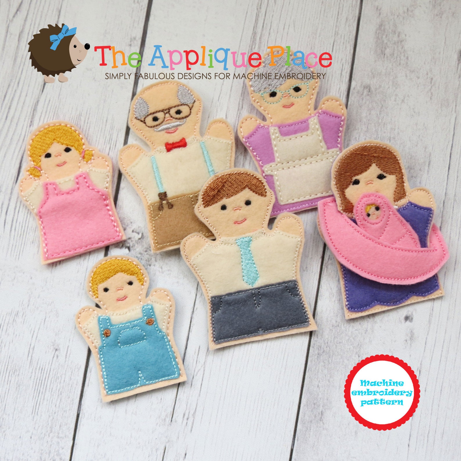 Finger Puppets Embroidery Design Family Finger Puppets in | Etsy