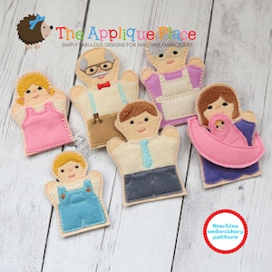 Finger Puppets Embroidery Design Family Finger Puppets in the Hoop ...