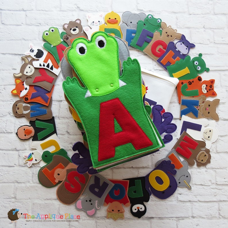 PATTERN Set of 26 Alphabet Hand and Finger Puppets in the Hoop ITH ...