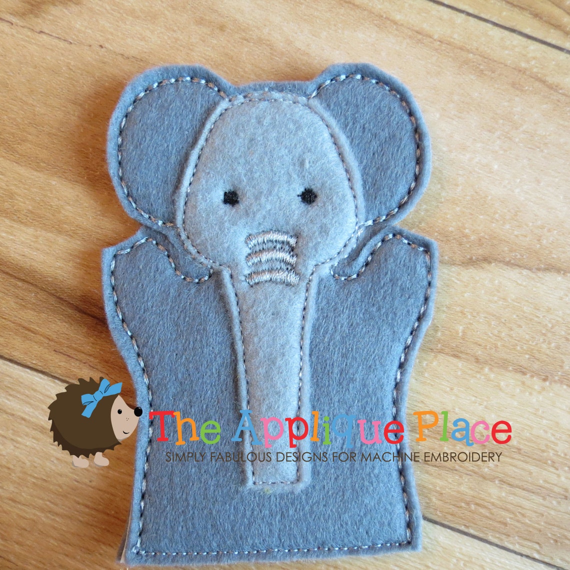 Elephant Hand and Finger Puppet in the Hoop Machine Embroidery Applique ...