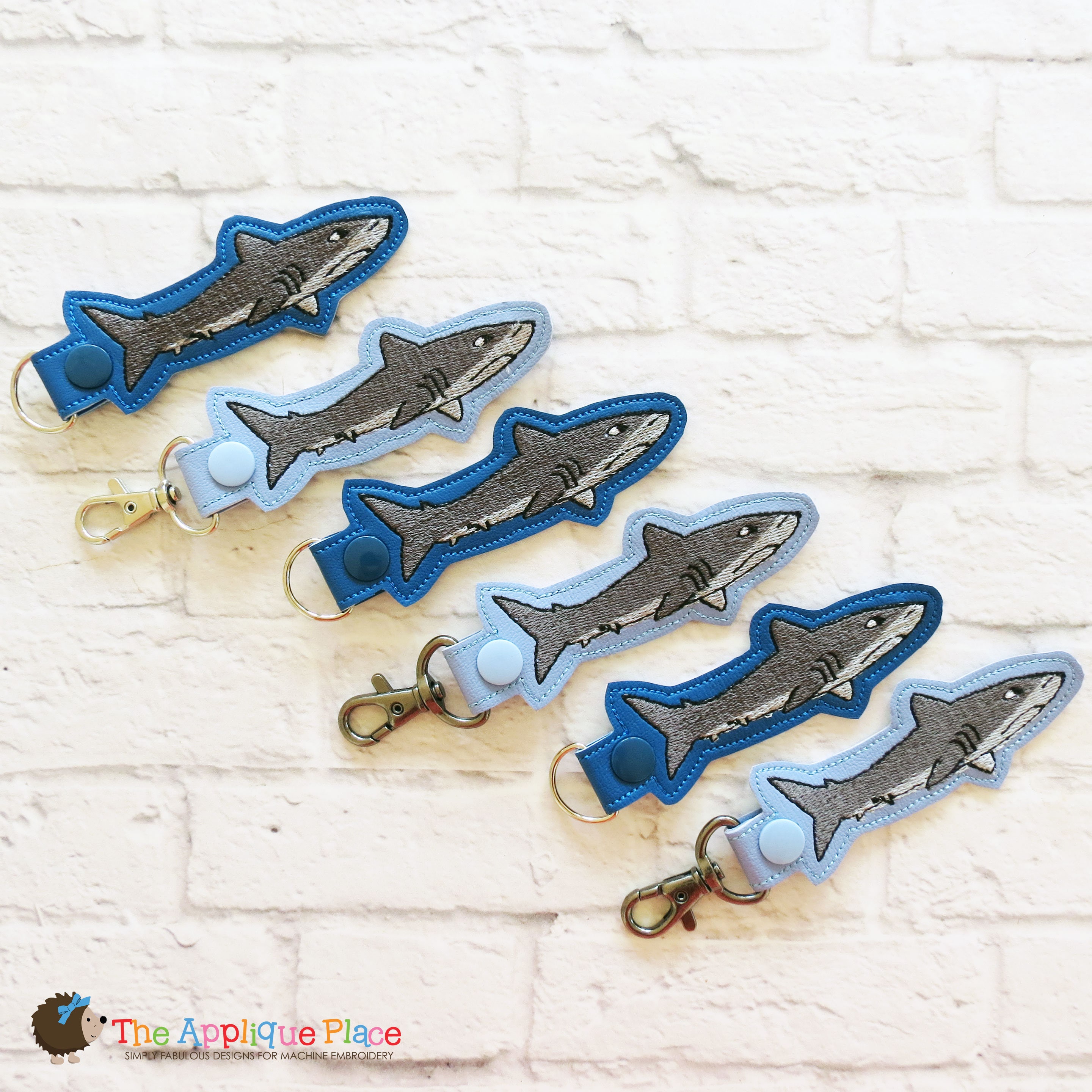 Key Fob Embroidery Design Shark Snap Tab Embroidery | Etsy