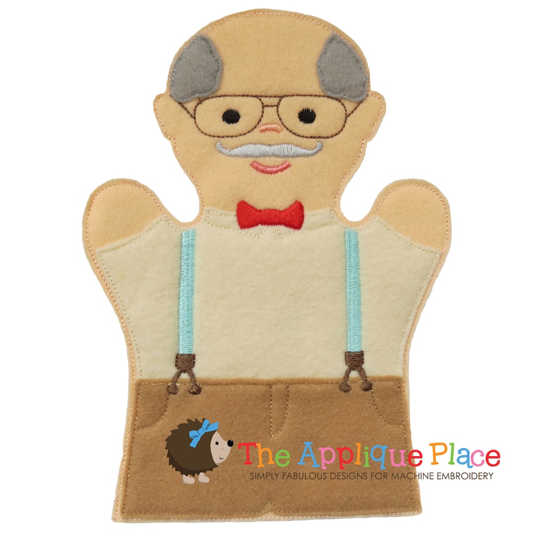 Grandfather Hand and Finger Puppet in the Hoop Machine Embroidery ...