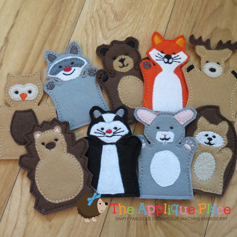 Finger Puppets Embroidery Design Woodland Finger Puppets - Etsy