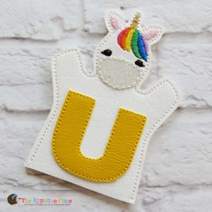 U for Unicorn - Hand and Finger Puppet - in the Hoop Machine Embroidery ...