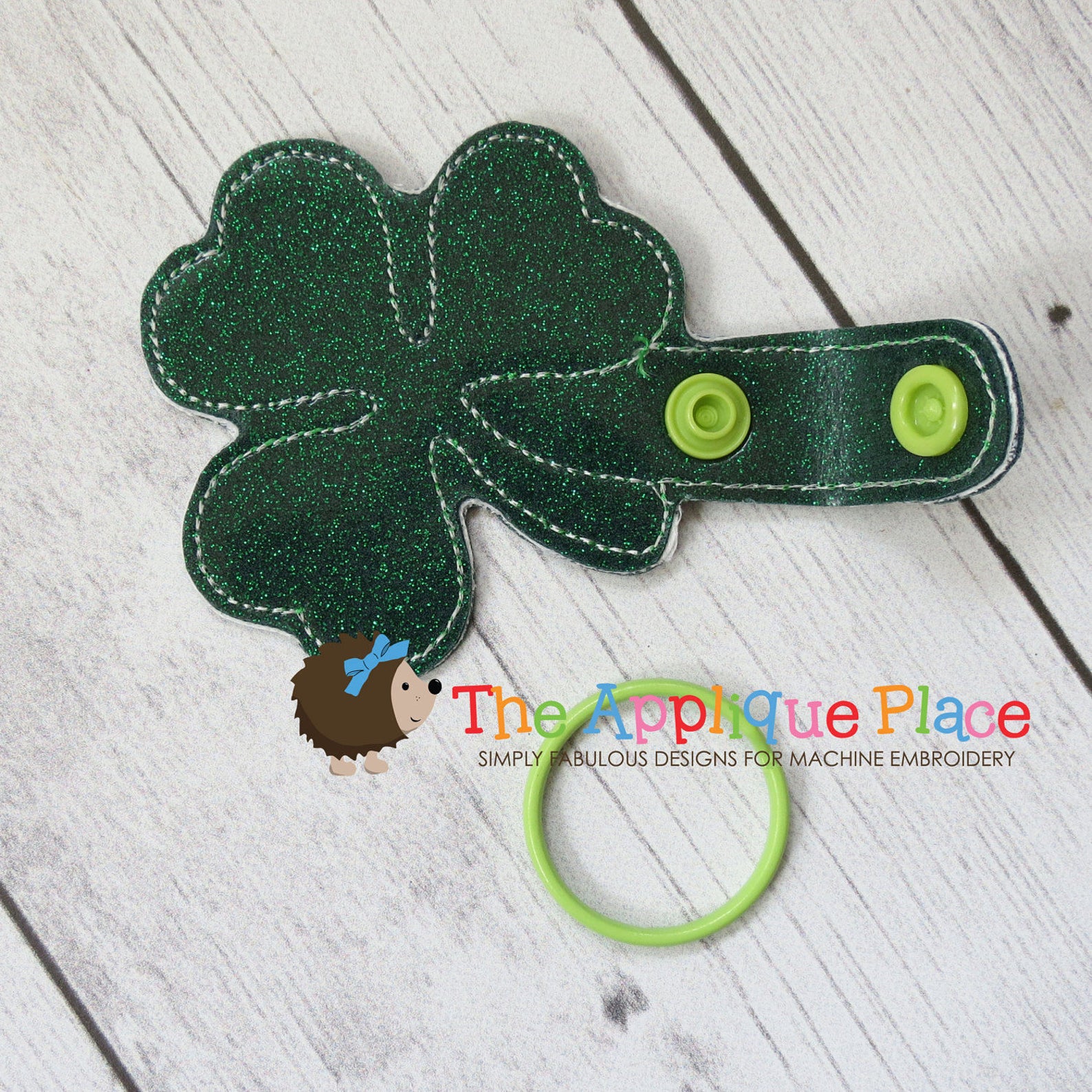 ITH Key Fob Snap Tab Shamrock Machine Embroidery PATTERN - Etsy