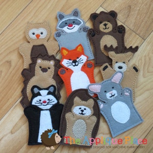Finger Puppets Embroidery Design - Woodland Finger Puppets - in the ...