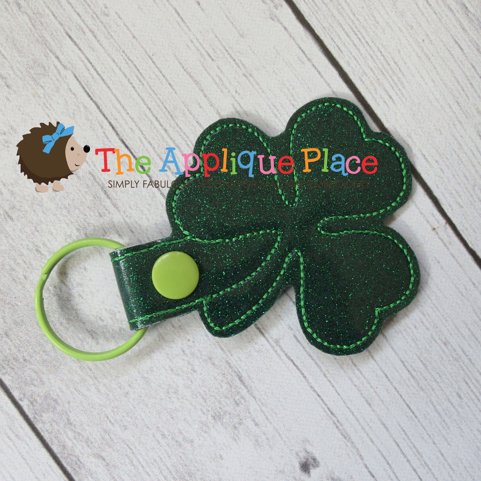 ITH Key Fob Snap Tab Shamrock Machine Embroidery PATTERN | Etsy