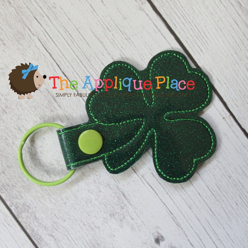 ITH Key Fob Snap Tab Shamrock Machine Embroidery PATTERN | Etsy